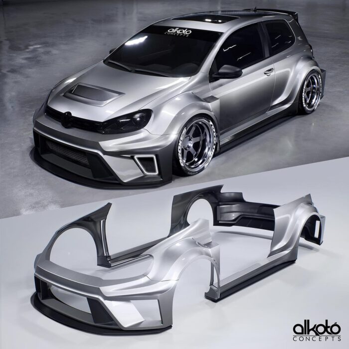 VW Golf GTI MK6 Tampil Gambot Efek Pasang Custom Wide Body - NMAA