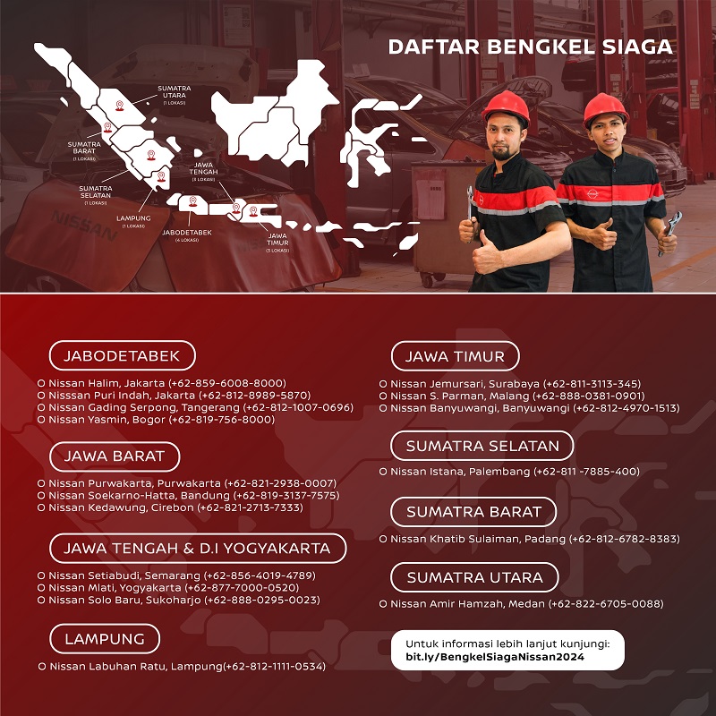 Sambut Mudik Lebaran, Nissan Indonesia Siapkan Bengkel Siaga Lebaran 2024 - NMAA