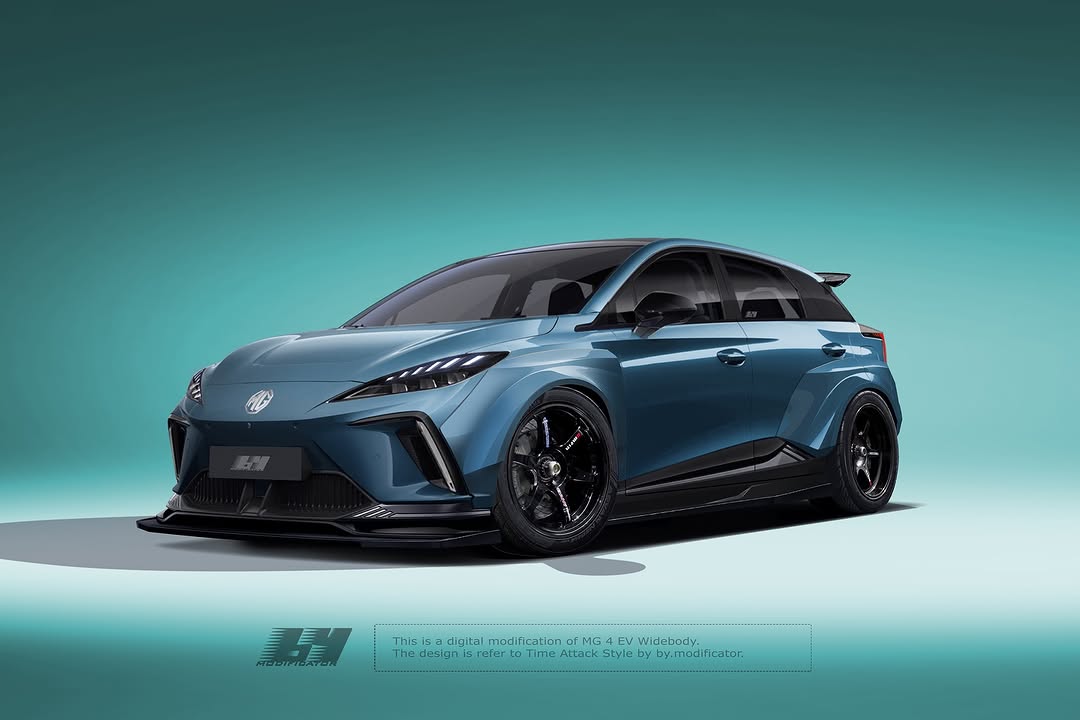 Modifikasi Digital: Mobil Listrik MG4 EV Dibikin Wide Body, Keren ...